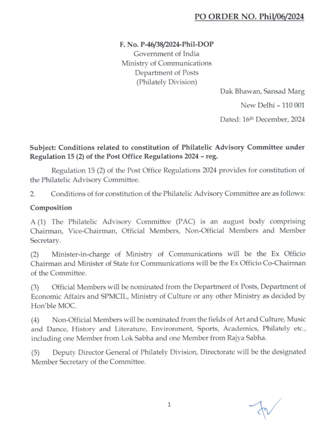 Terms And Conditions For The Constitution Of Philatelic Advisory